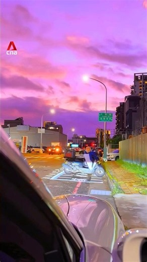 Striking purple skies spotted across Taiwan as Typhoon Champi passes