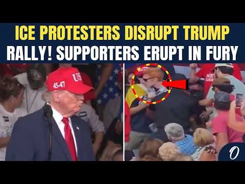 Trump HUMILIATED Mid-Speech! Anti-Ice Protesters Storm Georgia Rally As Supporters Force Them Out