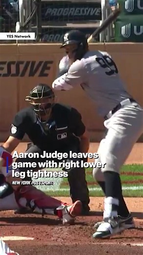 Aaron Judge was pinch hit for in the 6th inning of today's game. Yankees announced he left with right lower leg tightness.