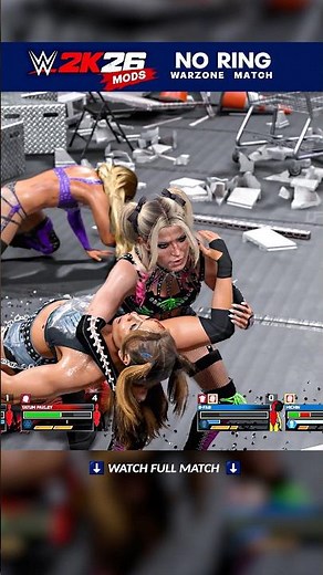 😱 Alexa Charlotte & Tatum vs Jade Bfab & Michin! WWE 2K26 Mods No Ring Match