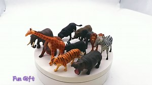 12 Pcs Safari Animals Figures Toys Set, African Jungle Realistic Jumbo Wild Zoo Animals Figurines, Farm Animal Toys with Elephant, Giraffe, Lion, Tiger, Gorilla for Kids Toddlers