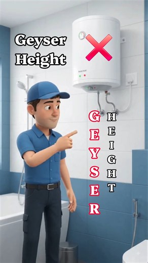 Geyser height from floor in bathroom #mep #plumbing #bathroomdesign #geyser #plumbingconsultant