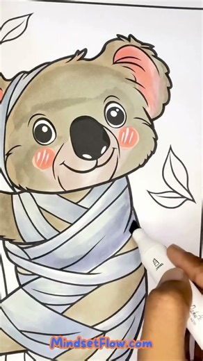 Too Cute To Be Wrapped Up! Mummy Koala From The Spooky Hugs Halloween Coloring Book