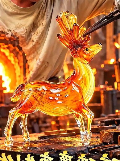 Turning Molten Glass into Art Watch This Beautiful Glass Take Shape. #Art #GlassblowingArt #artistsoftiktok #StunningArt #fyp