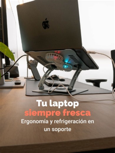 El soporte que mantiene tu laptop fresca en sesiones largas 👀 Eleva a la altura de los ojos ventilador giro 360°. Encuéntralo en Satori369.com 🔧 #setupgoals #laptopstand #soportelaptop #ergonomia