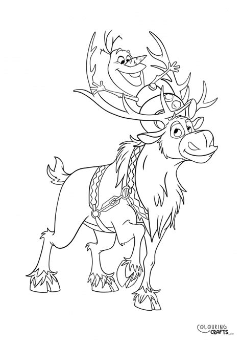 Disney Frozen Sven And Olaf Colouring Page Colouring Crafts