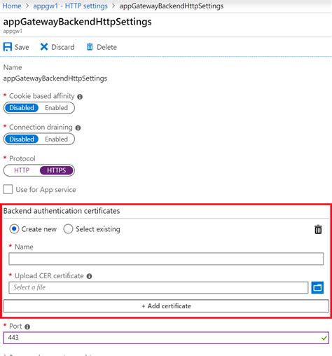 configure end to end tls encryption using the portal azure