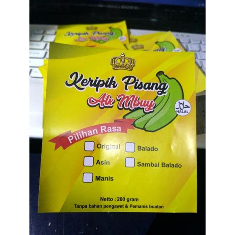 Label Keripik Pisang Custom Design Murah Dan Contohnya