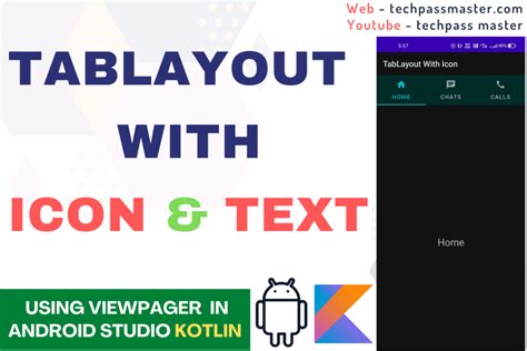 tablayout with icon and text android techpass master