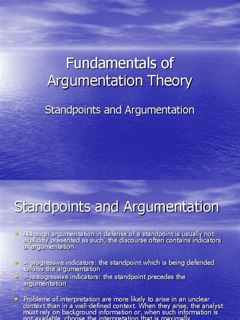 Pdf Fundamentals Of Argumentation Theory Curs 3 Standpoints And
