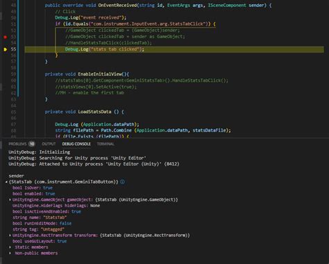 referencing a gameobject from a c interface event in unity stack