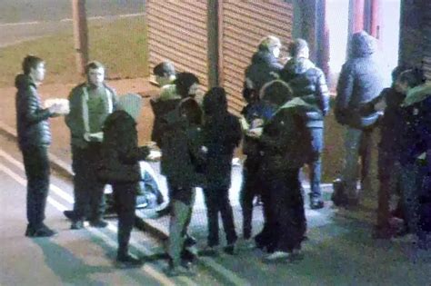 Unacceptable Cctv Of Gang Gathered Outside Takeaway Sparks Police