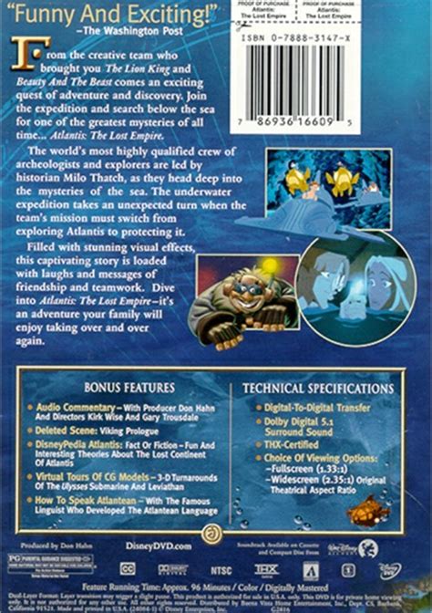 Atlantis The Lost Empire Dvd 2001 Dvd Empire