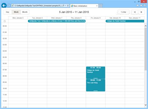 dhtmlx scheduler samples