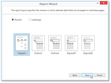 choose a report layout obsolete reporting devexpress documentation