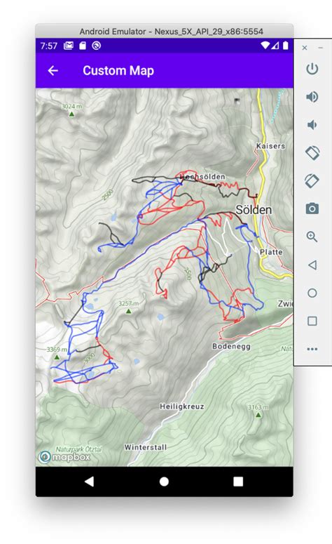 display ski slopes on the map maplibre gl native android maptiler