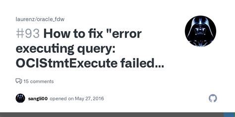 how to fix error executing query ocistmtexecute failed to execute