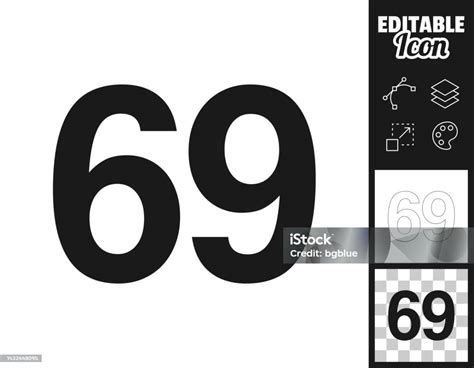 69 Number Sixtynine Icon For Design Easily Editable Stock Illustration