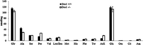 Des1 Ablation Does Not Markedly Alter Amino Acid Levels Amino Acid