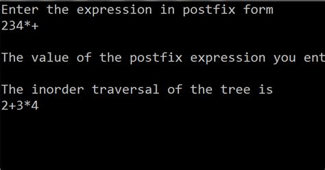 c code to implement postfix expression tree coders hub android code