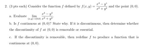 Solved 2 3 Pts Each Consider The Function F Defined By