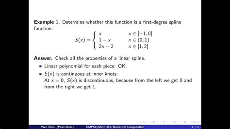 ch3 2 examples of spline functions wen shen youtube