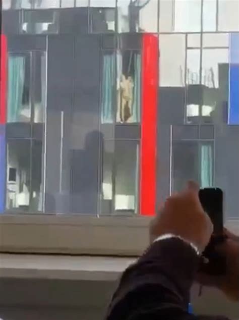 outrageous couple filmed having sex pressed up against hotel window