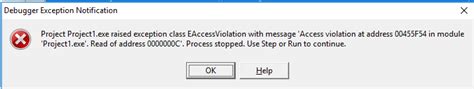 raised exception class eaccessviolation with message access violation