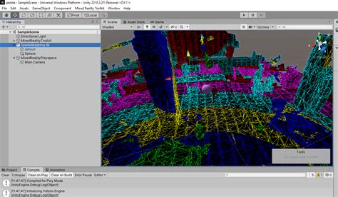 the ball goes through the ground in holo lens but in unity it works