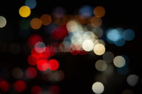 Bokeh Night Light On The Avenue Light Night At City Blue Bokeh Sky