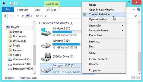 how to create an encrypted container file with bitlocker on windows