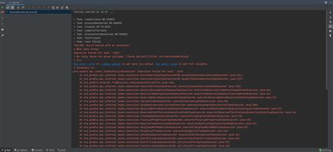 Не собирается проект execution failed for task test