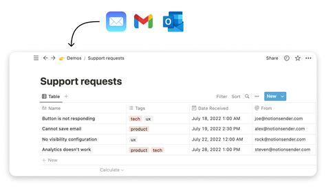 send and receive emails in notion notionsender
