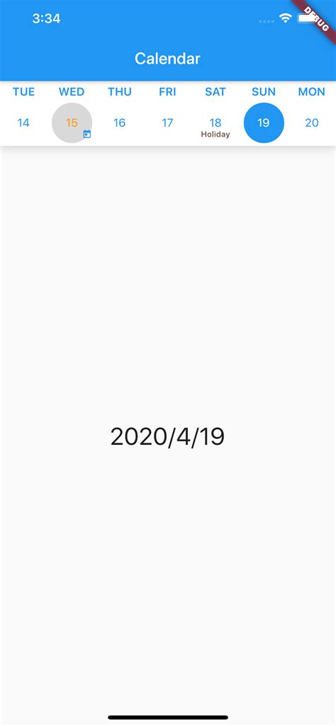 a calendar view by week for flutter