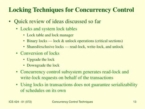 ppt concurrency control techniques chapter 18 powerpoint presentation