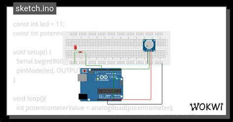 Controlling The Led Brightness Using The Potentiometer Wokwi Esp32