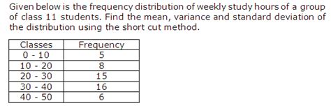 Variance And Standard Deviation Statistics Notes Questions
