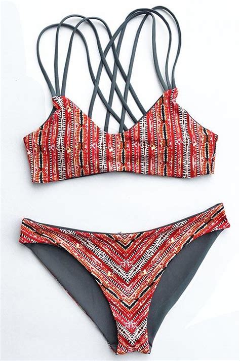 Heated Love In Desert Cross Back Bikini Set