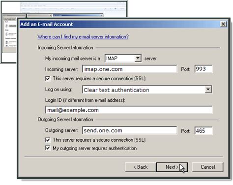 setting up windows live mail support