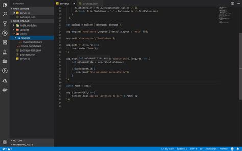 how to upload files in node express application