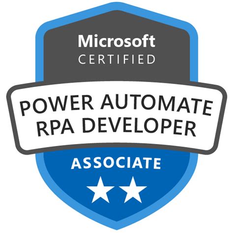 microsoft certified power automate rpa developer associate credly