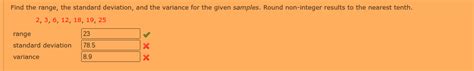 Solved Find The Range The Standard Deviation And The