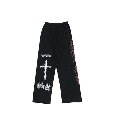 Cheap Punk Wide Pants Women Gothic Harajuku Graffiti Anime Print Pants