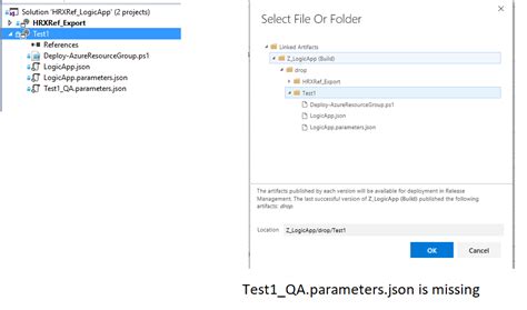 azure parameter file cannot be found in vsts stack overflow