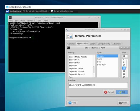 launching linux gui apps from the docker console in