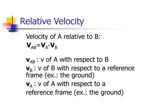 Ppt Relative Motion Vector Addition And Subtraction Motion In Two
