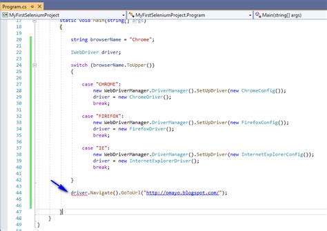 selenium c browser factory program and the usage of