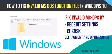 how to fix invalid ms dos function file in windows 10 a savvy web