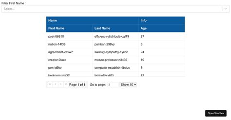 react table multi select filtering forked codesandbox