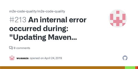 an internal error occurred during updating maven project · issue